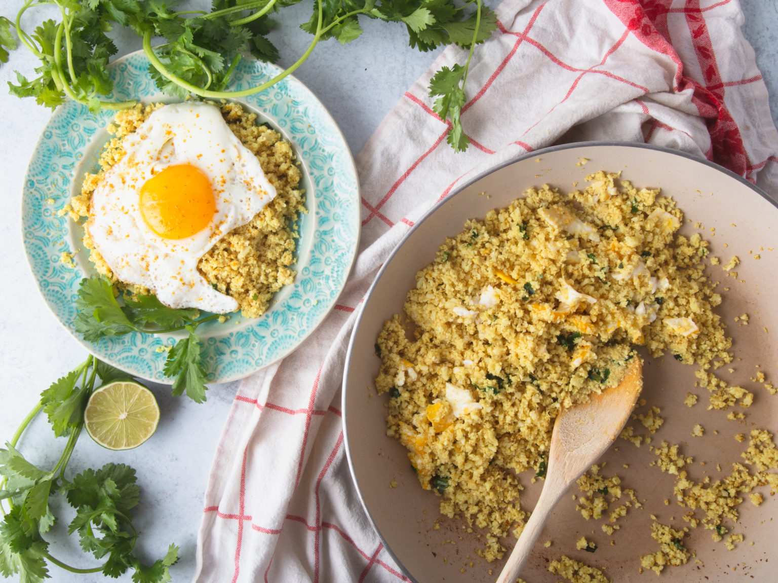 Fried Eggs with Curried Cauliflower Rice | Ultimate Paleo Guide